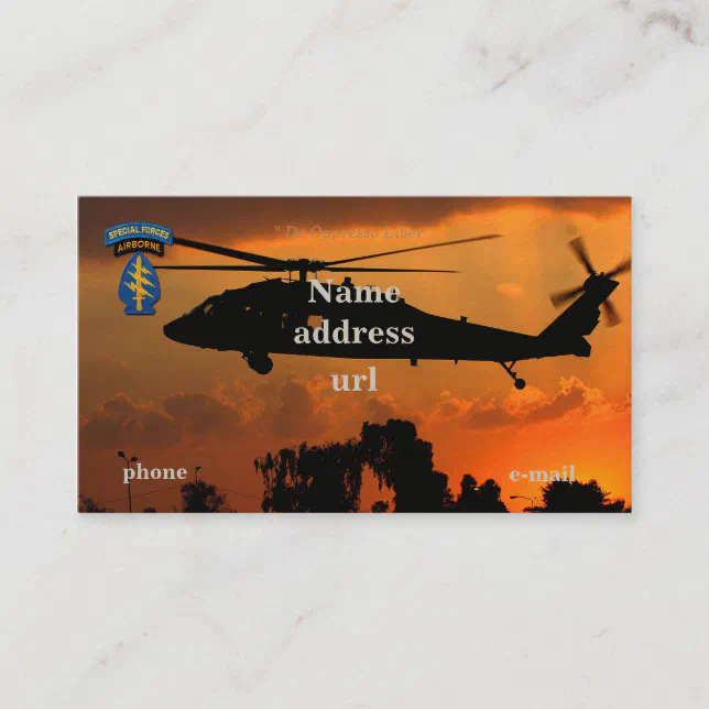 Special Forces Green Berets SFG SF SOF vets patch Business Card | Zazzle