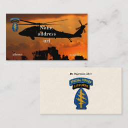 Special Forces Green Berets SFG SF SOF vets patch Business Card | Zazzle