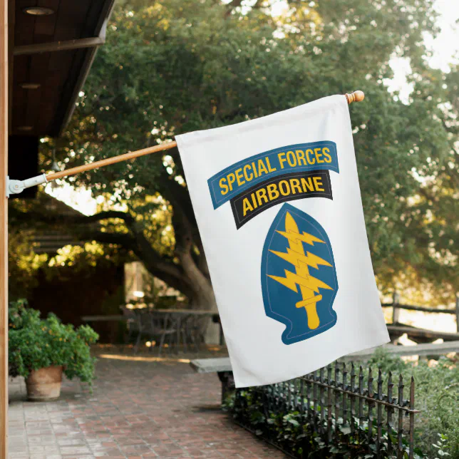 Special Forces insignia Airborne Tab House Flag | Zazzle