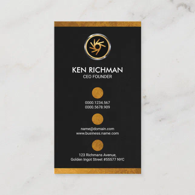 Special Gold Dots And Borders CEO Founder Business Card | Zazzle