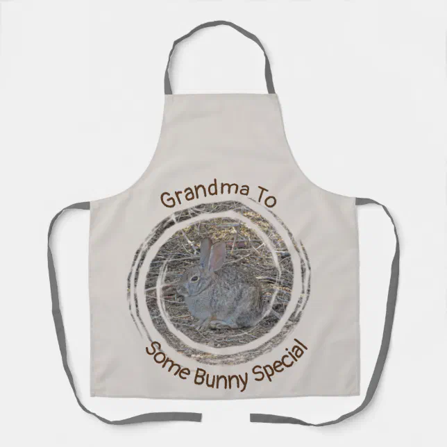Special Grandma Cute Rabbit Brown Bunny Nana Apron | Zazzle