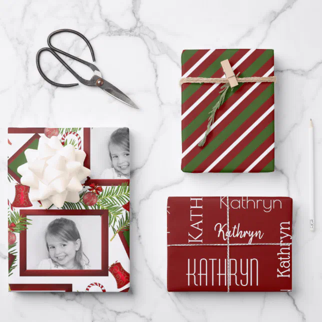 Special Note From Santa w/Childs Photo Wrapping Paper Sheets | Zazzle