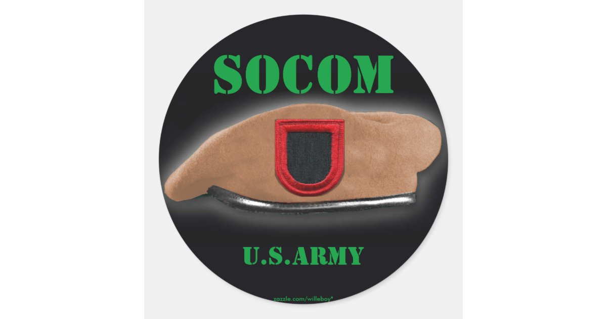 Special ops command socom beret flash vet Sticker | Zazzle