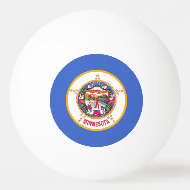 Special ping pong ball with Flag of Minnesota | Zazzle