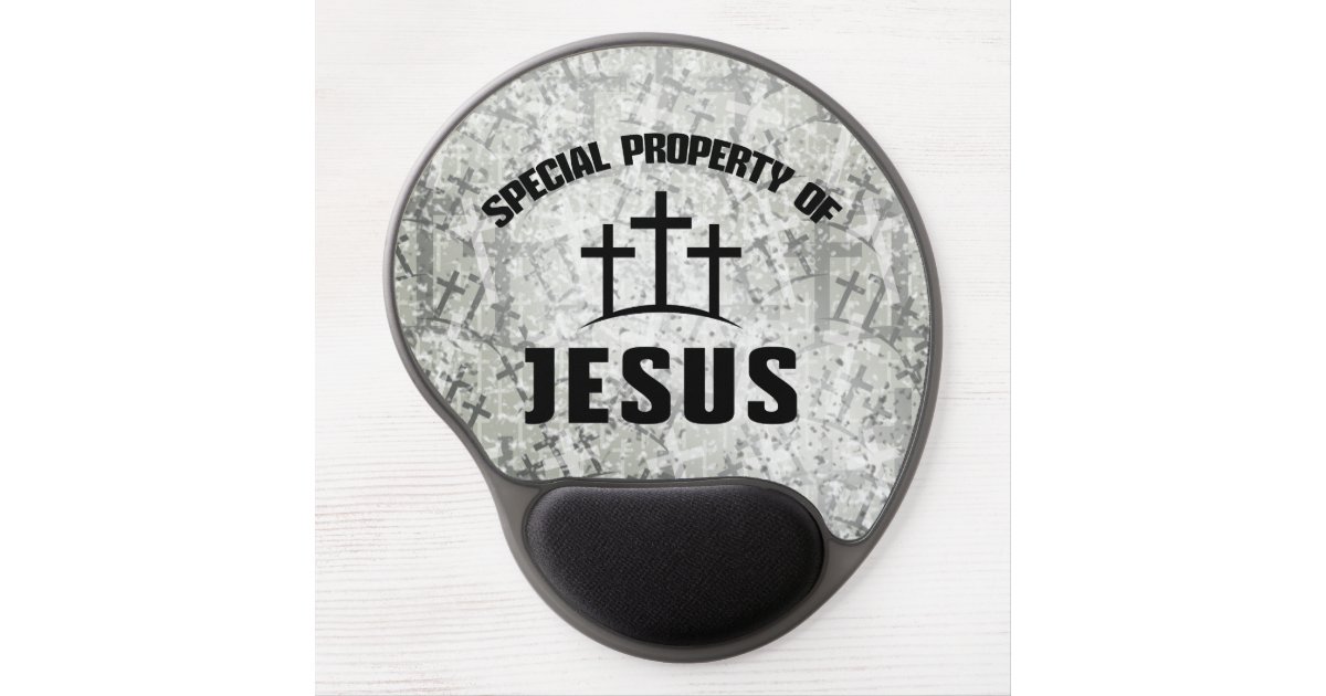 Special Property of Jesus on Christian Cross Camo Gel Mouse Pad | Zazzle