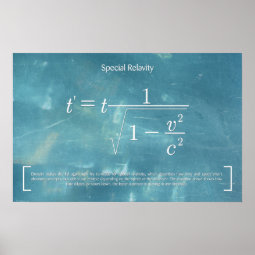 Special Relativity - Math Poster | Zazzle