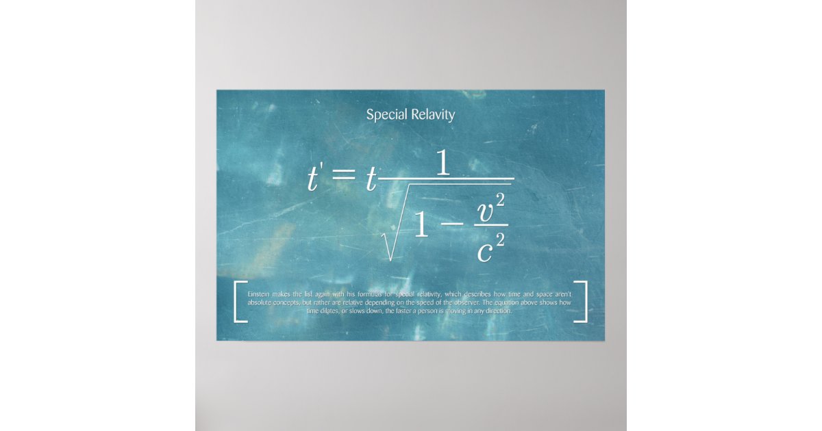 Special Relativity - Math Poster | Zazzle