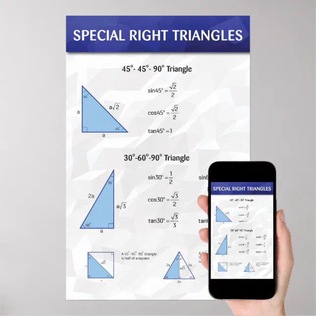 Special Right Triangles Poster | Zazzle