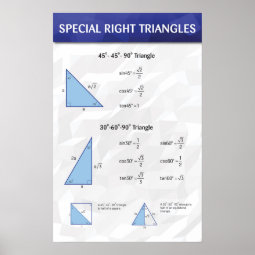 Special Right Triangles Poster | Zazzle