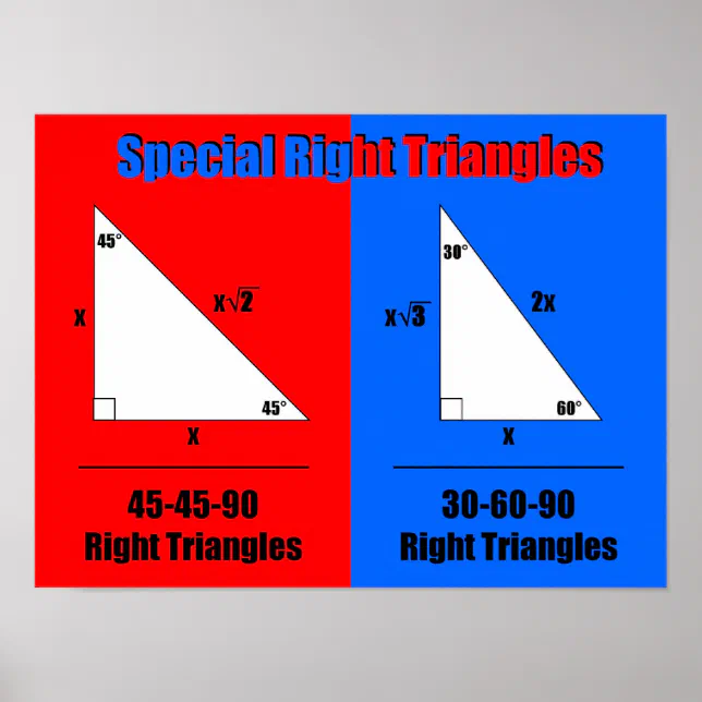 Special Right Triangles Poster | Zazzle