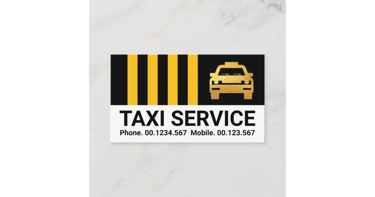 Special Vertical Yellow Taxi Stripes Business Card | Zazzle