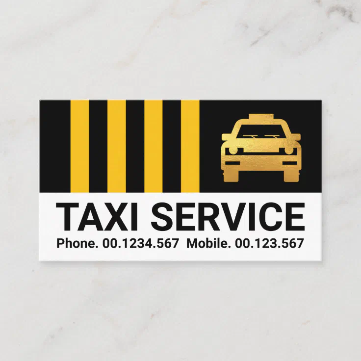 Special Vertical Yellow Taxi Stripes Business Card | Zazzle