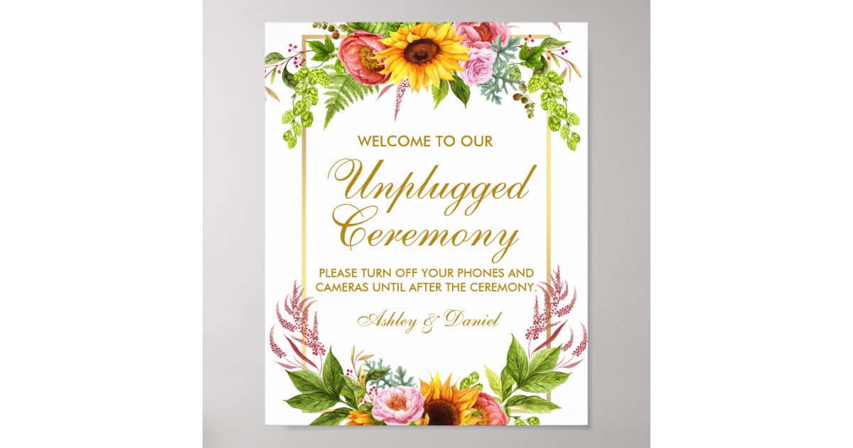 Special - Wedding Ceremony Unplugged Poster | Zazzle