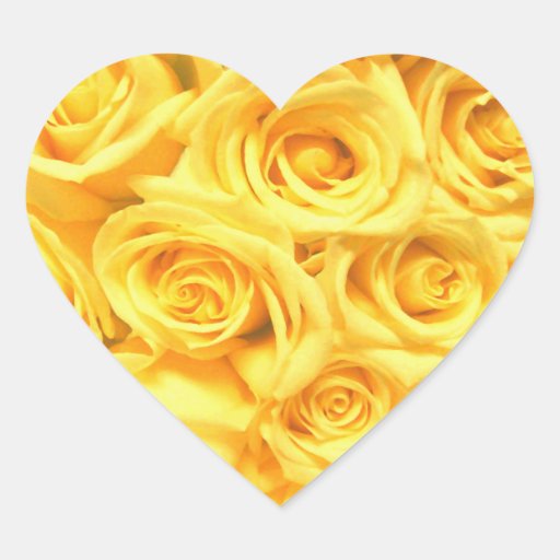 Special Yellow Roses Heart Sticker | Zazzle