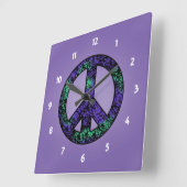 Speckled 3 Peace Sign Clock | Zazzle