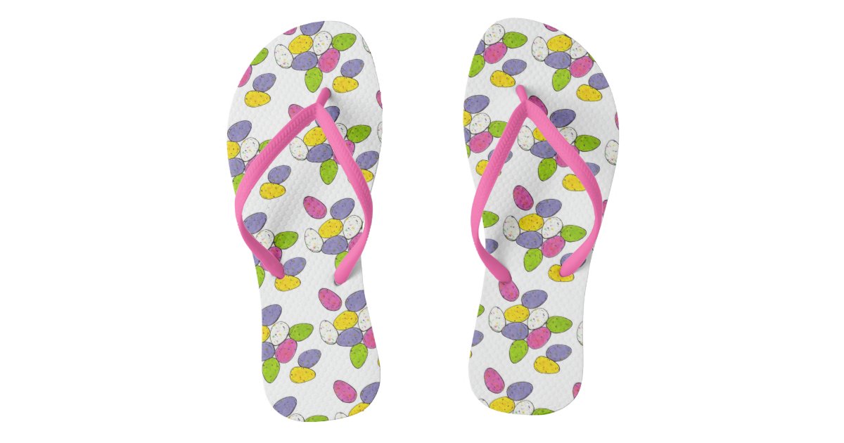Speckled Malted Candy Egg Eggs Easter Sweets Flip Flops | Zazzle