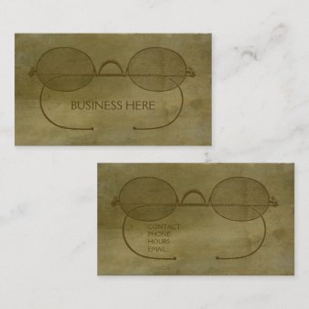 Spectacles Antique Eyeglasses Retro Glasses Business Card | Zazzle