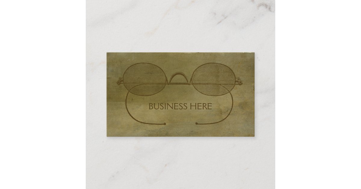 Spectacles Antique Eyeglasses Retro Glasses Business Card | Zazzle