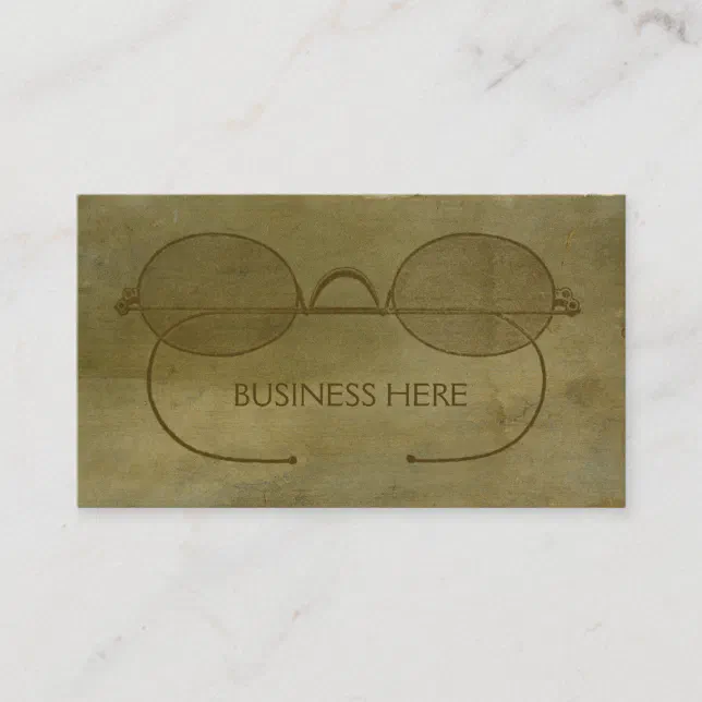 Spectacles Antique Eyeglasses Retro Glasses Business Card | Zazzle