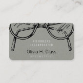 Spectacles Eyewear Gray Faux Flannel Business Card | Zazzle