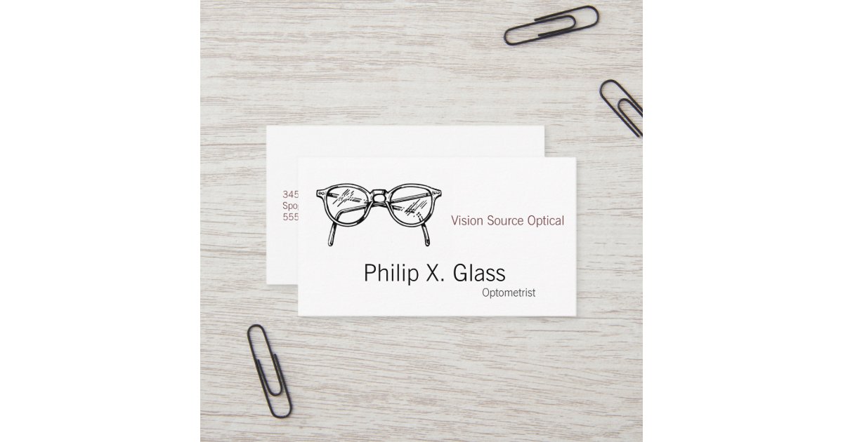Spectacles Eyewear Optical Vision Business Card | Zazzle