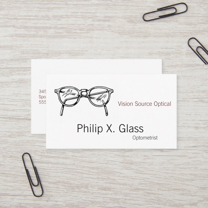 Spectacles Eyewear Optical Vision Business Card | Zazzle.com