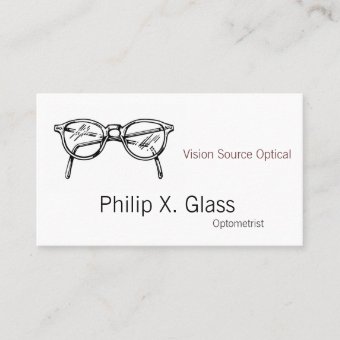 Spectacles Eyewear Optical Vision Business Card | Zazzle