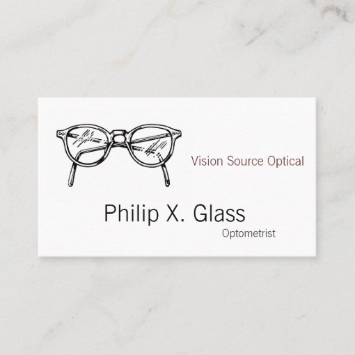 Spectacles Eyewear Optical Vision Business Card | Zazzle