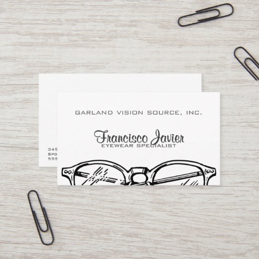 Spectacles Eyewear Optical Vision Business Cards