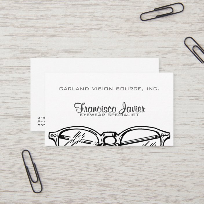 Spectacles Eyewear Optical Vision Business Card | Zazzle.com