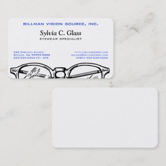 Spectacles Eyewear Optical Vision Business Card | Zazzle