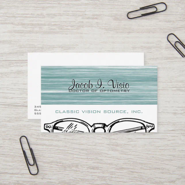 Spectacles Eyewear Optometry Vision Modern Business Card | Zazzle