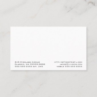 Spectacles Eyewear Optometry Vision Modern Business Card | Zazzle