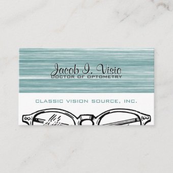 Spectacles Eyewear Optometry Vision Modern Business Card | Zazzle
