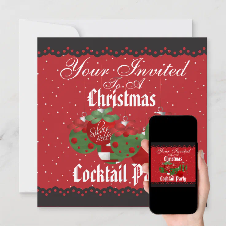 Spectacular Christmas Cocktail Party Invitations | Zazzle