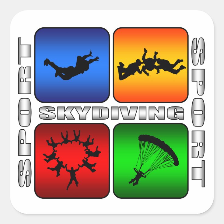 Spectacular Skydiving Square Sticker | Zazzle