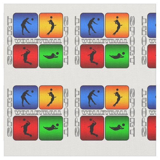 I Love volleyball Fabric | Zazzle