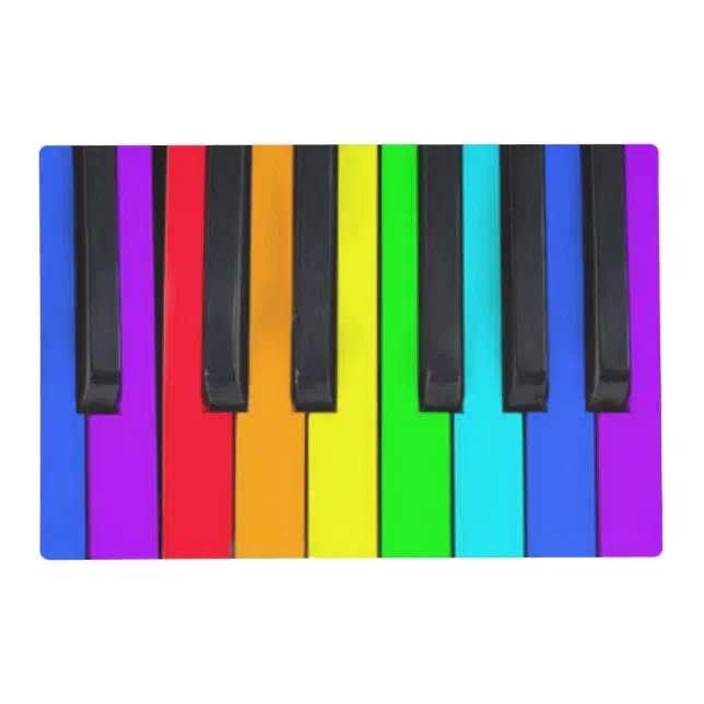 Spectrum Colors Piano Keyboard Placemat | Zazzle