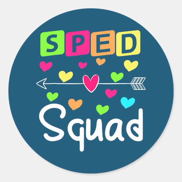 SPED Squad Special Education Teacher Gift SPED Classic Round Sticker ...