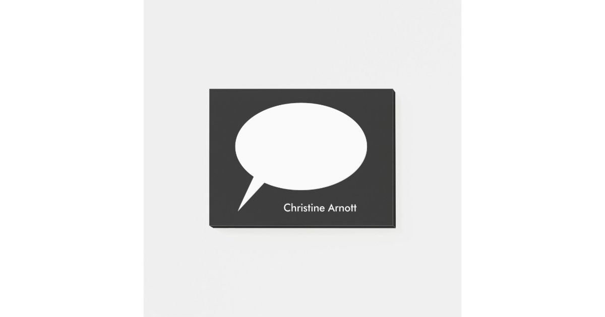 Speech Balloon with Custom Name Text Post-it Notes | Zazzle