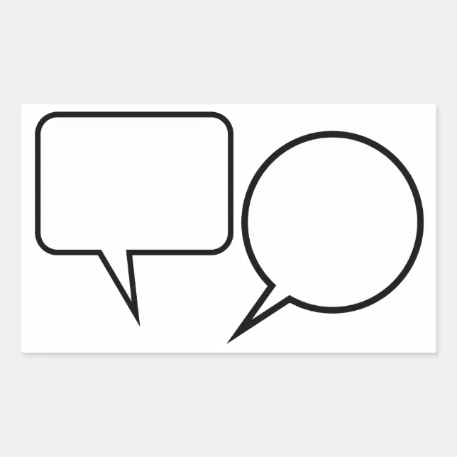 Speech Balloons Rectangular Sticker | Zazzle