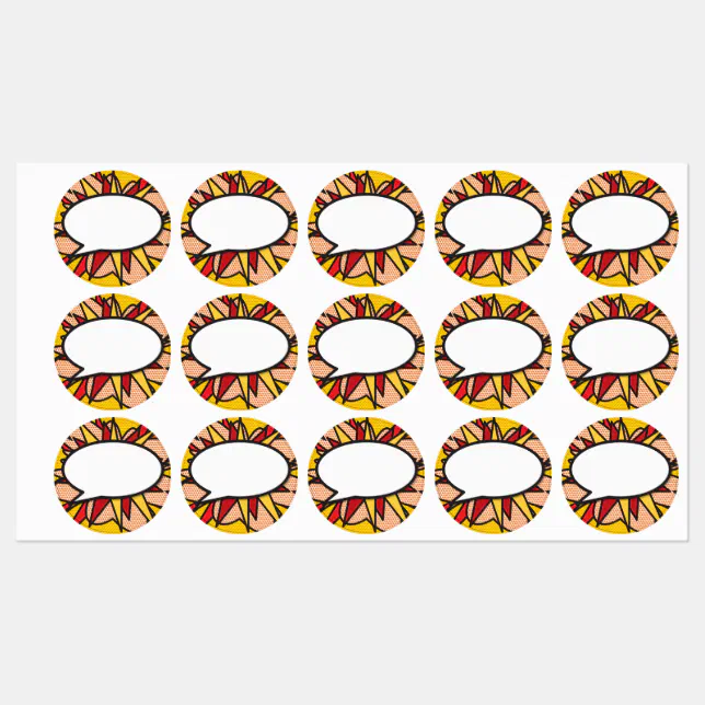Speech Bubble Fun Retro Comic Book Pop Art Labels | Zazzle