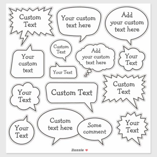 Speech Bubble Sticker Set | Zazzle