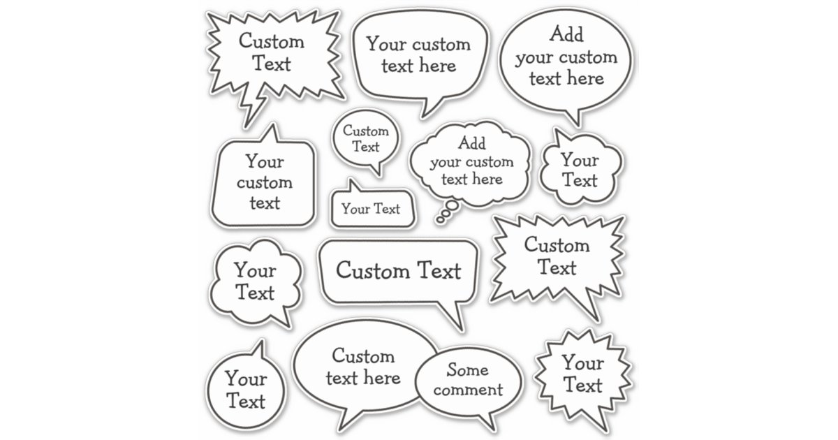 Speech Bubble Sticker Set | Zazzle