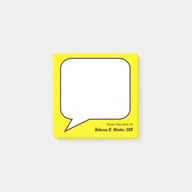 Speech Bubble Your Name Template Post-it Notes | Zazzle