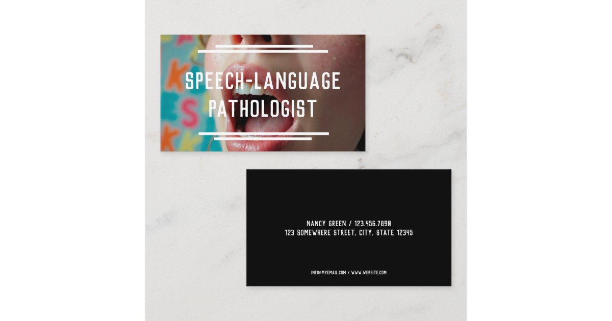 Speech Language Pathologist Business Card | Zazzle