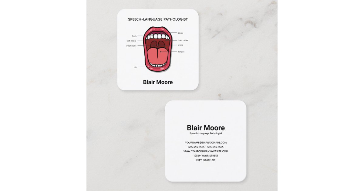 Speech-Language Pathologist SLP Square Business Card | Zazzle