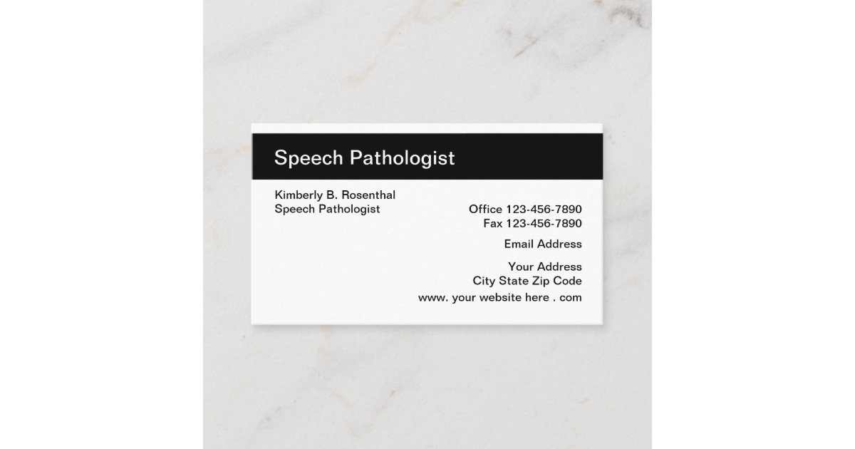 Speech Pathologist Business Card | Zazzle.com