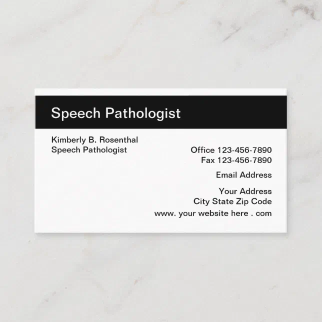 Speech Pathologist Business Card | Zazzle
