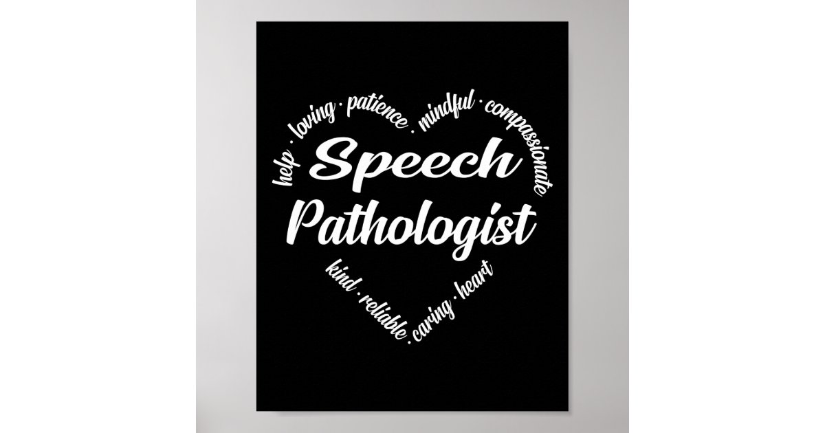 Speech Pathologist Heart Word Cloud Poster | Zazzle